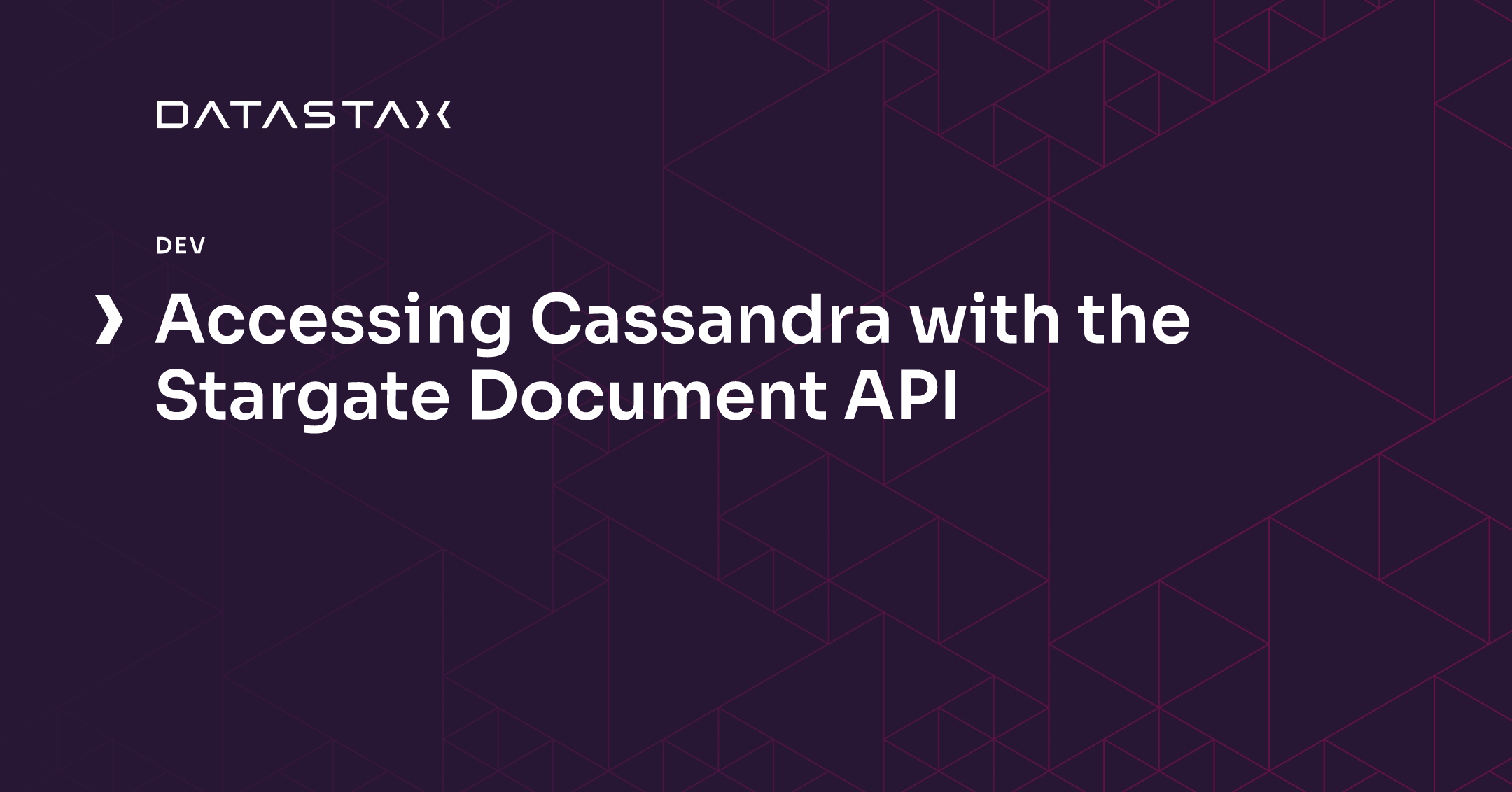 Accessing Cassandra with the Stargate Document API | DataStax